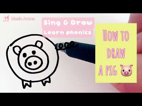 Little Circle Big Circle Pig Song | How to draw a pig 🐷 Singing while ...