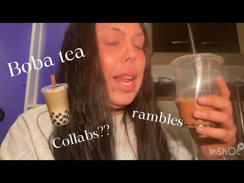 ASMR drinking boba tea🧋w/ whispered ramble 🤎updates m, chewing tapioca ...