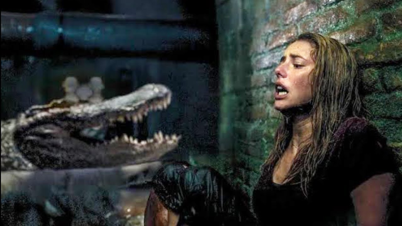 A young woman, trapped with a wild crocodile in a locked place| movie ...