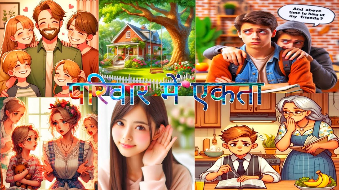 parivar ki kahani cartoon video, parivar me ekta kaise banaye - YouTube