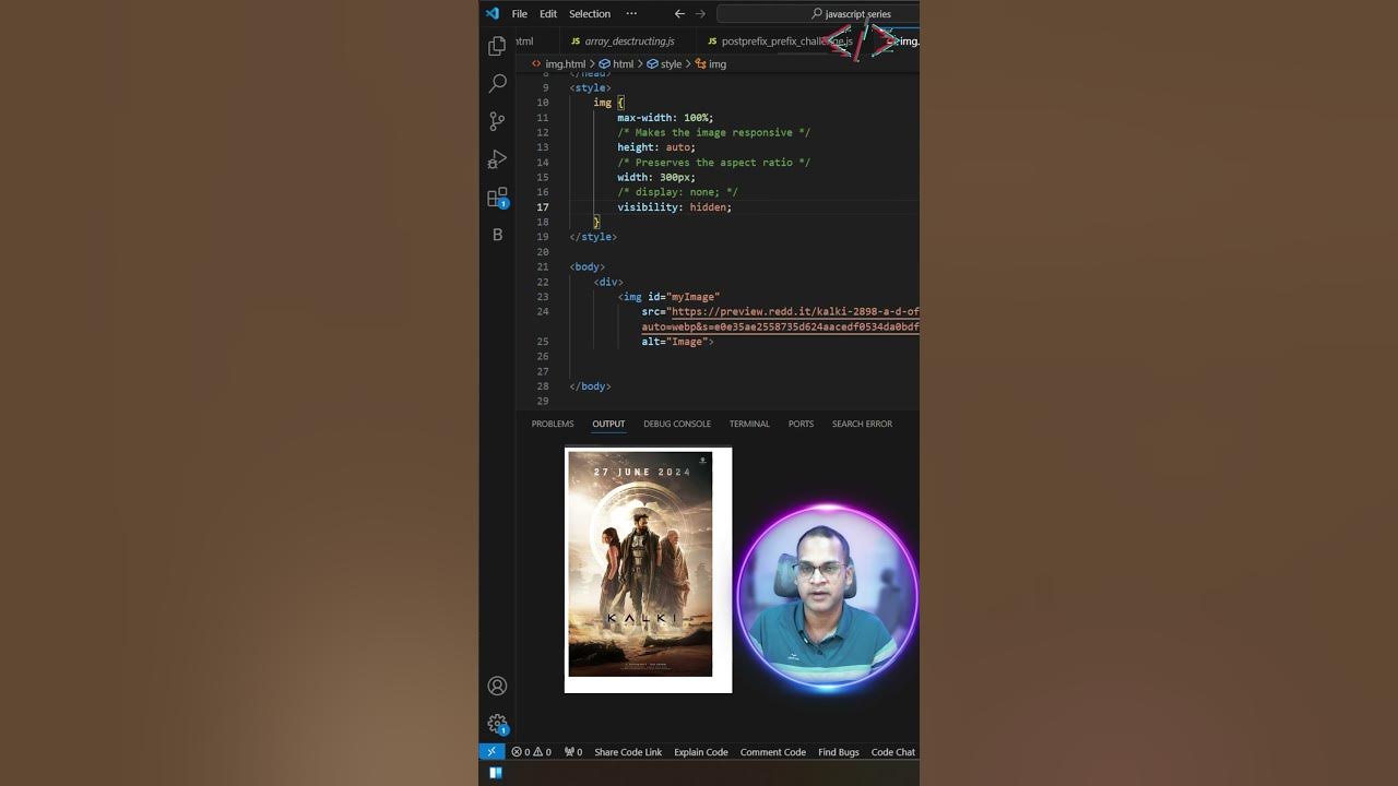 More Ways To Hide An Image Js Interview ๐ผ๏ธ๐ Codewithkg Coding Javascript Youtube