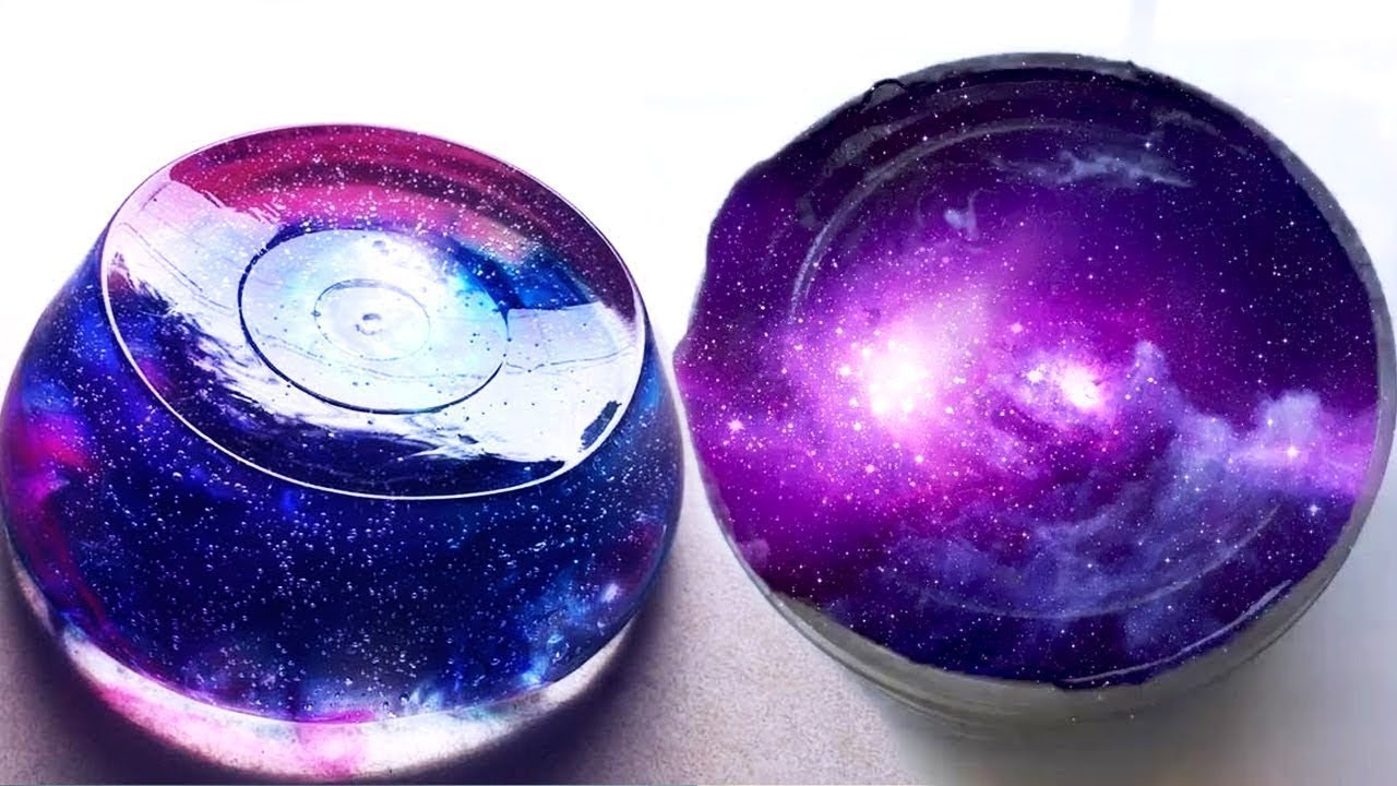 Galaxy slime without borax using just 2 ingredients - YouTube