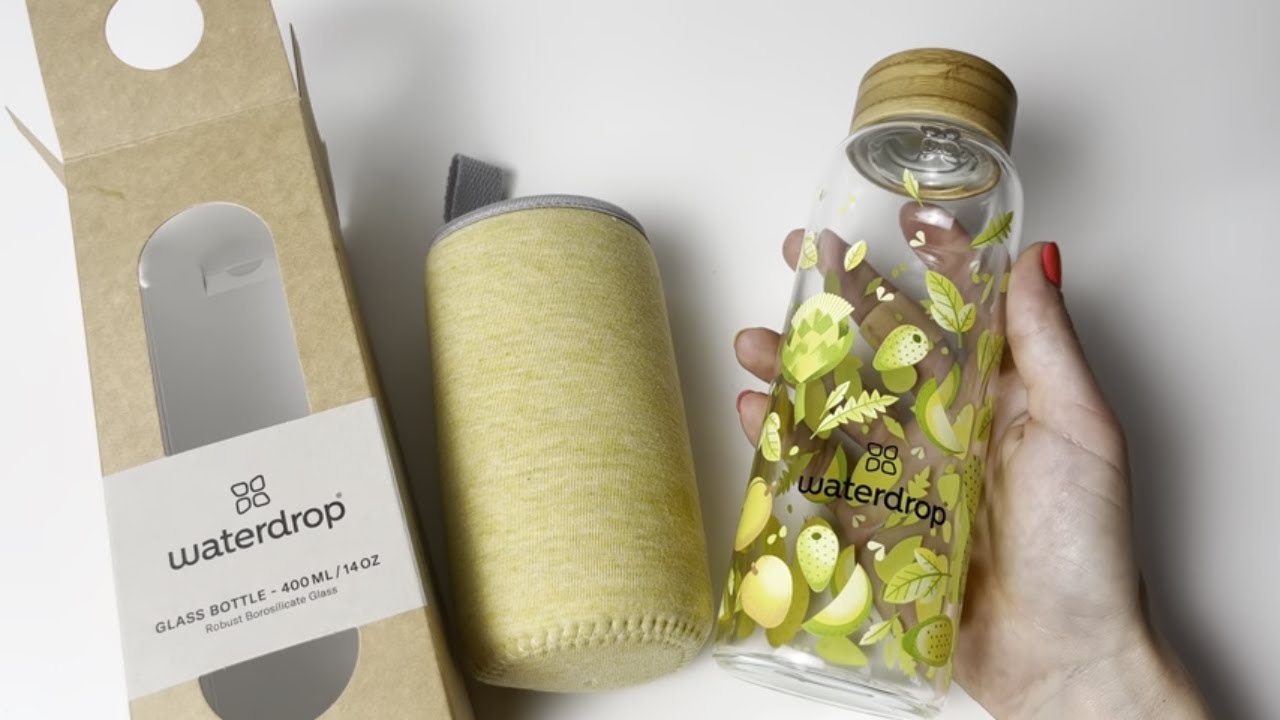 Waterdrop edition 400ml glass bottle - www.waterdrop.com - YouTube