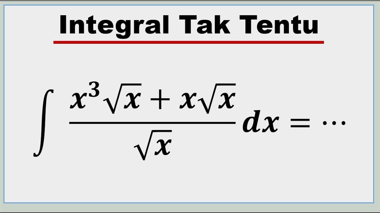 Cara simpel integral tak tentu pecahan akar - YouTube