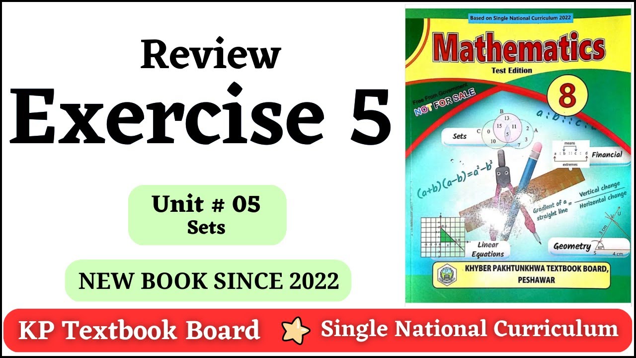 Review Exercise 5 Class 8 Maths KPK | Unit 5 - Sets | KPK New Book ...