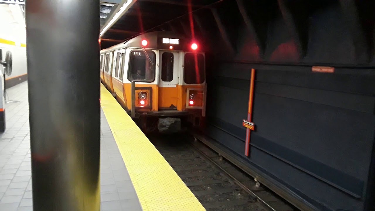 Boston MBTA Orange Line train arriving at Chinatown Station ( Nov 11 ...