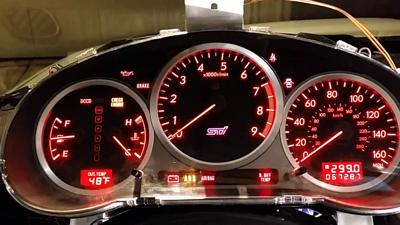 STI cluster into Subaru baja turbo part 2 - YouTube