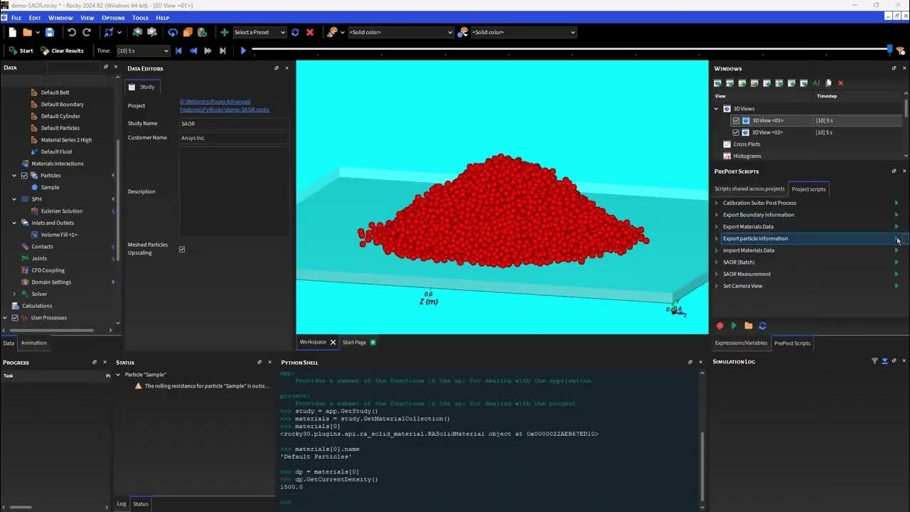 Advanced Features of Ansys Rocky DEM - Rocky API Demo, PyRocky ...