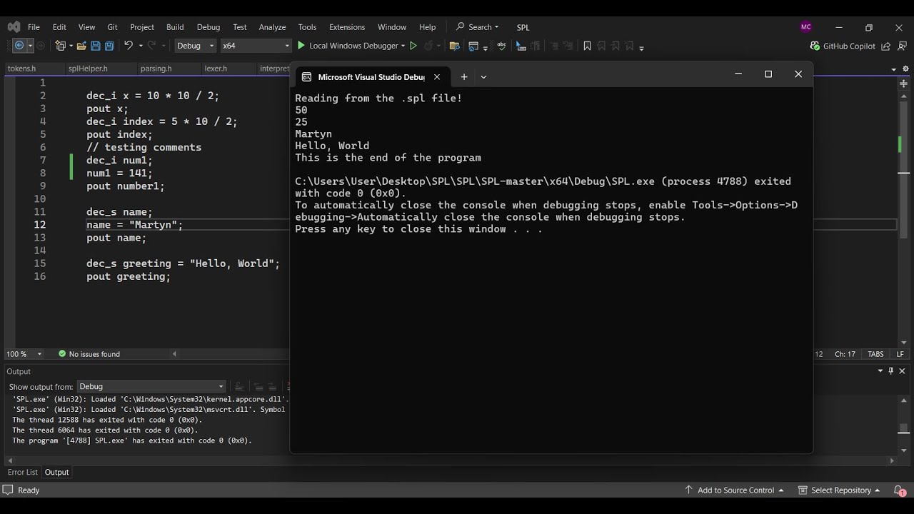 SPL making my own programming language, Learning C++ - YouTube