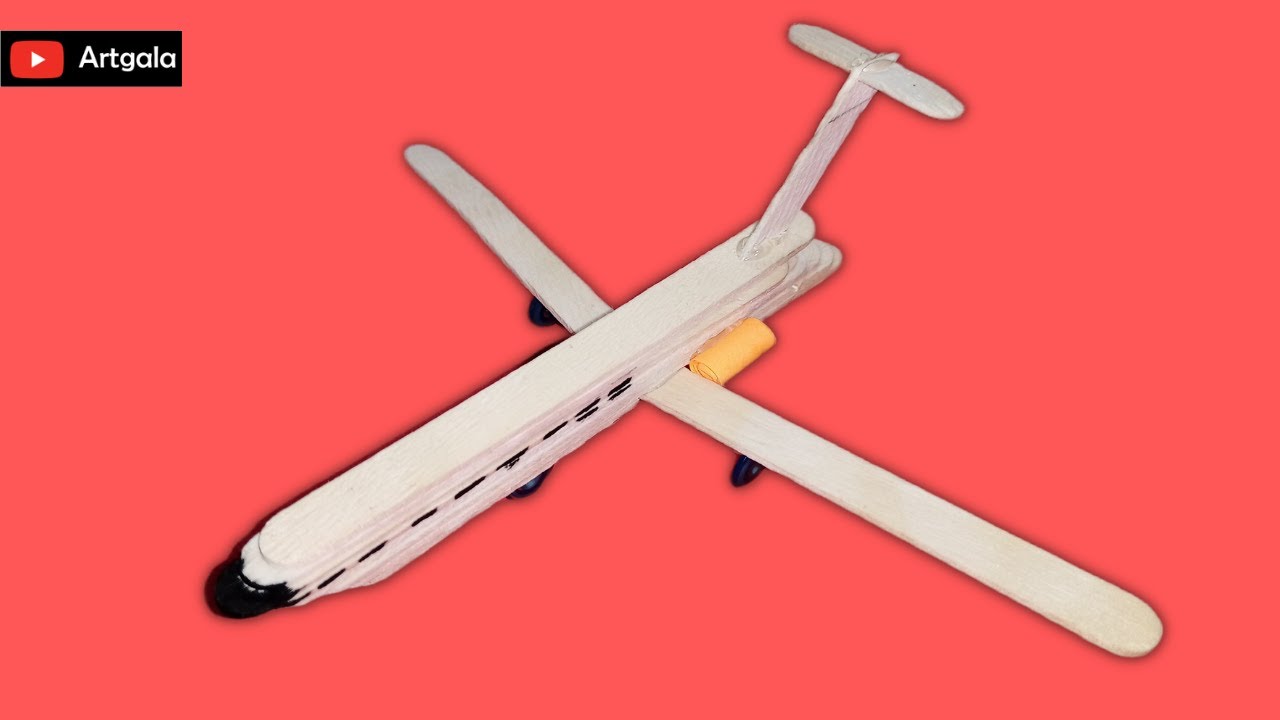 How to Make Popsicle Stick Airplane / Easy Ice Cream Stick Craft / DIY ...