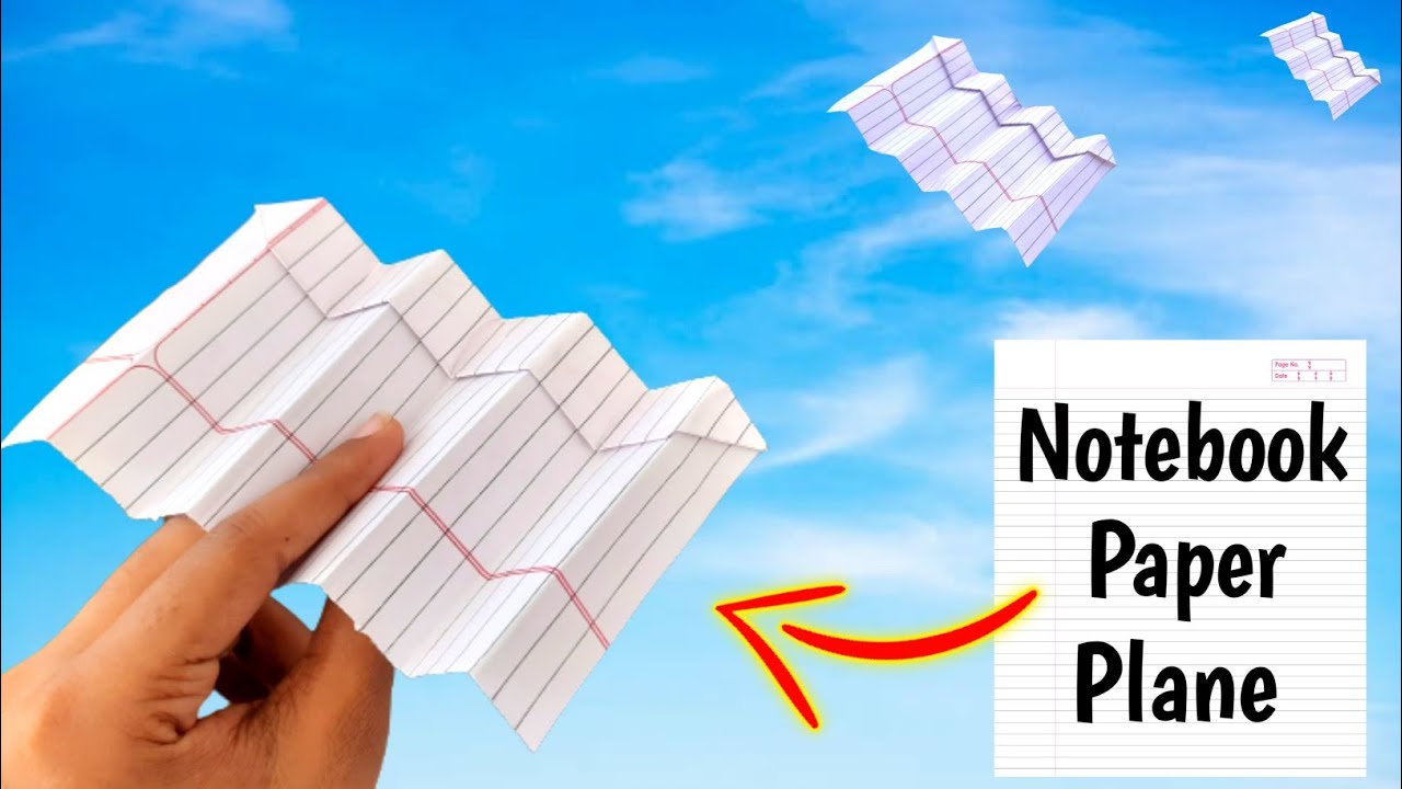 how to make notebook paper plane , zig zag paper plane making , flying ...