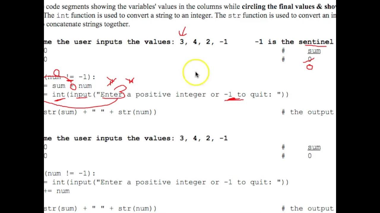 Tracing While Loops Worksheet 2 - YouTube