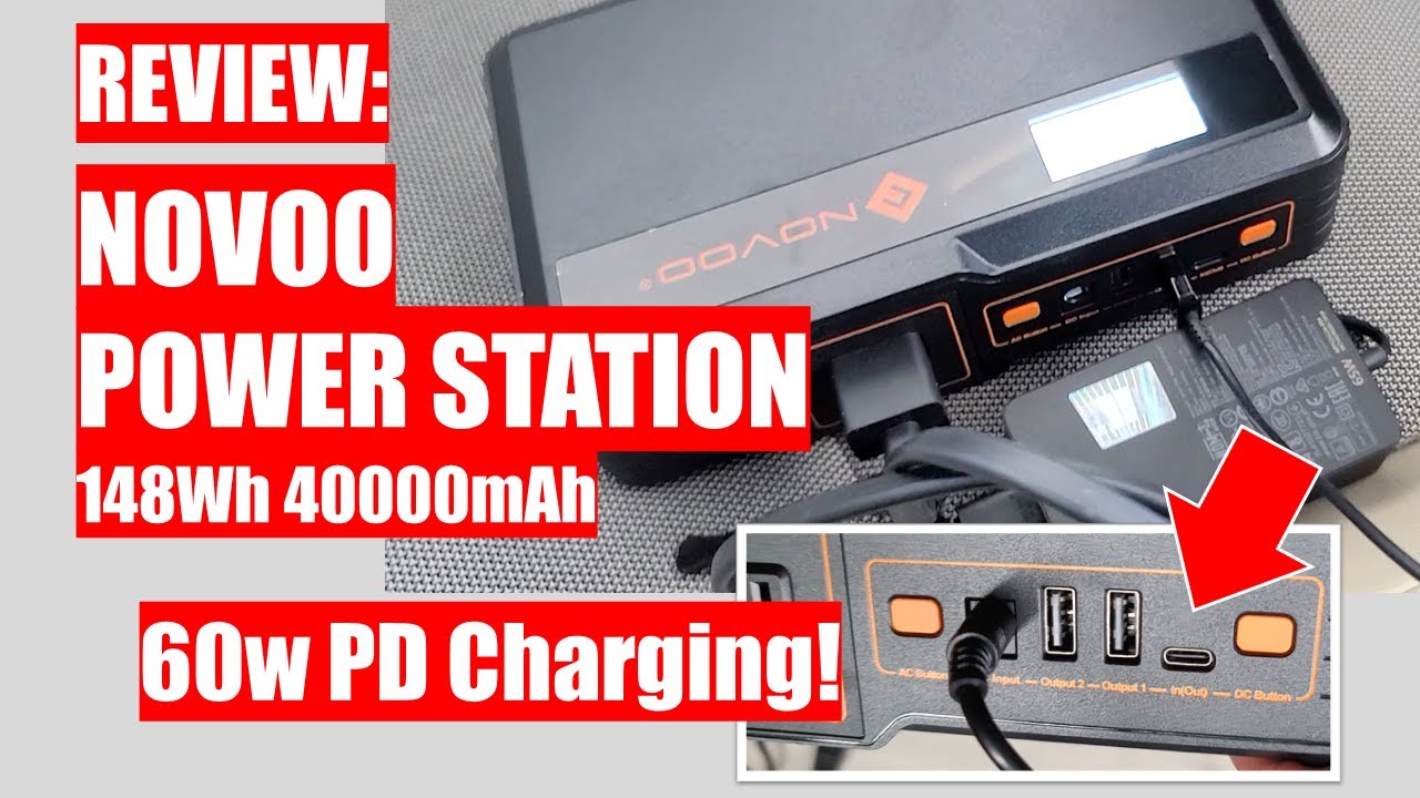 REVIEW: NOVOO 148wh Power Station! w/ 100W AC Inverter and 60W USB C PD ...