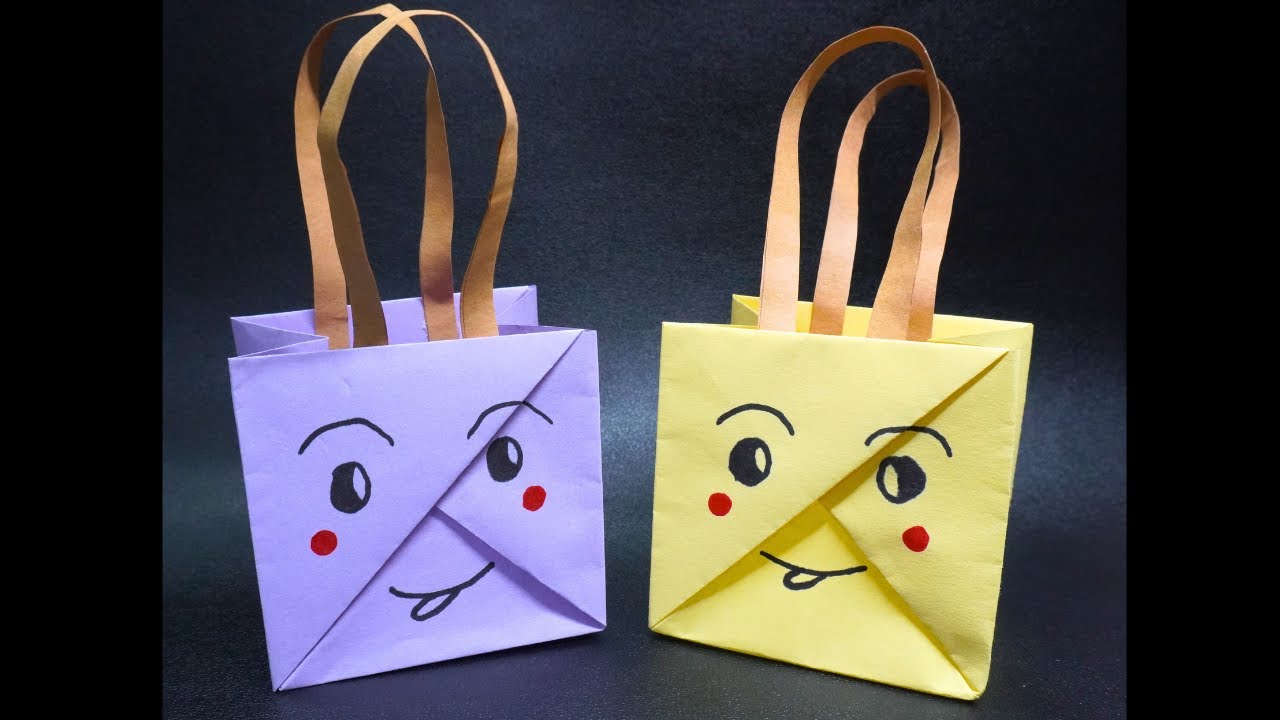 Mini Origami Tote Bag 👜 | Easy Paper Bag Tutorial for Beginners - YouTube