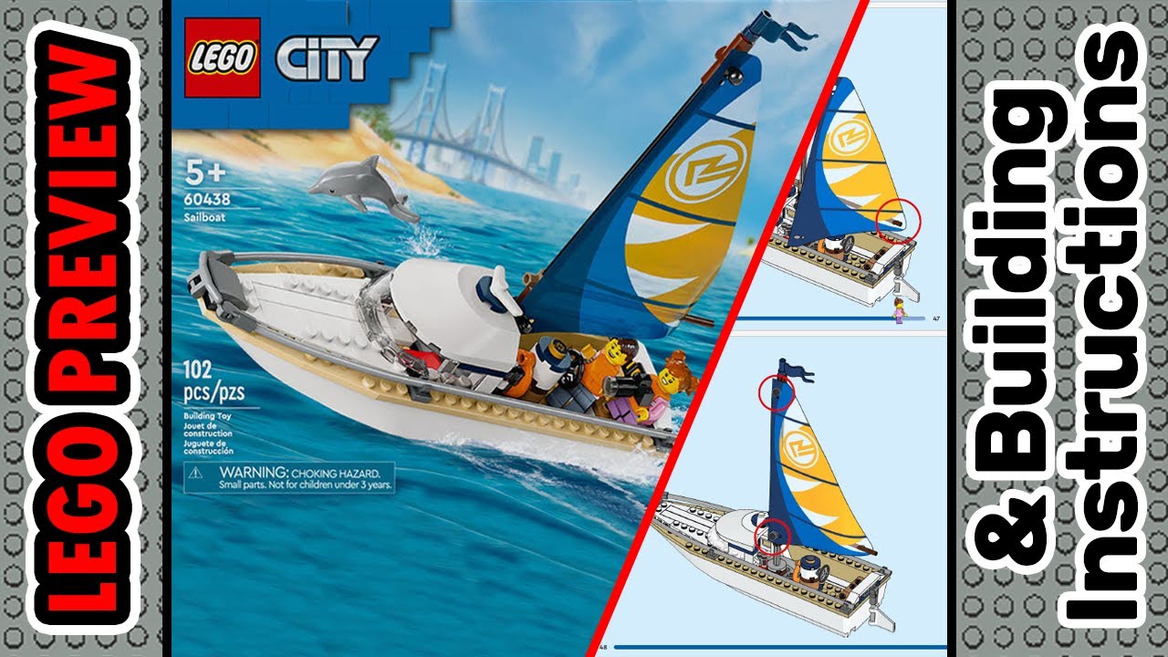 PREVIEW: 60438, LEGO City, Sailboat & Building Instructions! LEGO 2024 ...