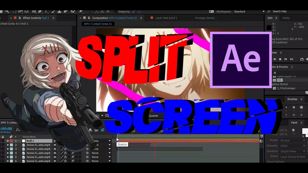 AMV Tutorial - How to make a Split Screen transition - YouTube