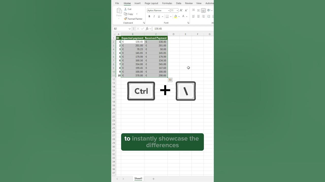 Stop Comparing Columns Manually! Use This Excel Shortcut Instead! - YouTube