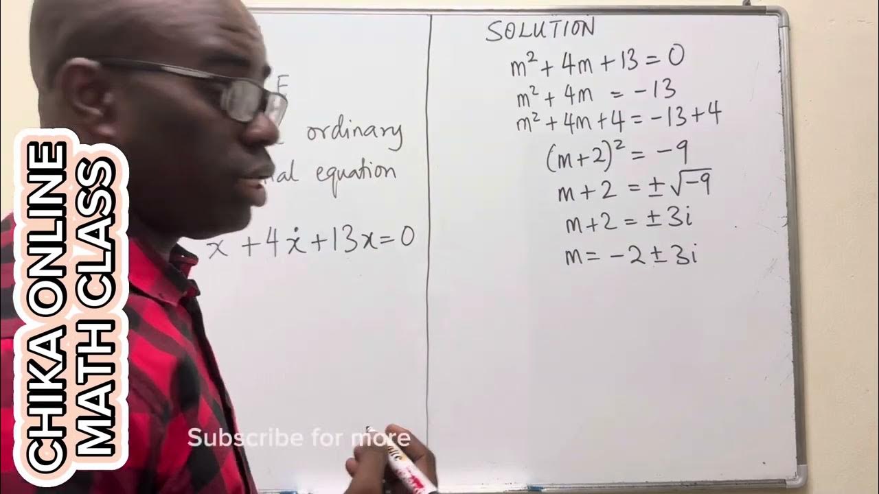 An Example on Finding the Complementary Function in an ODE (Complex Conjugate Roots) #maths #fyp ...