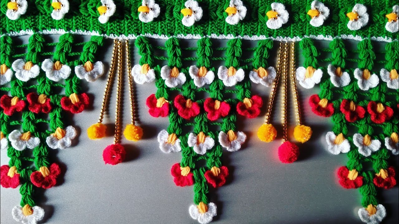 🌹New 🌹Flower Toran Making || Jhalar Ki Design || Crochet - YouTube