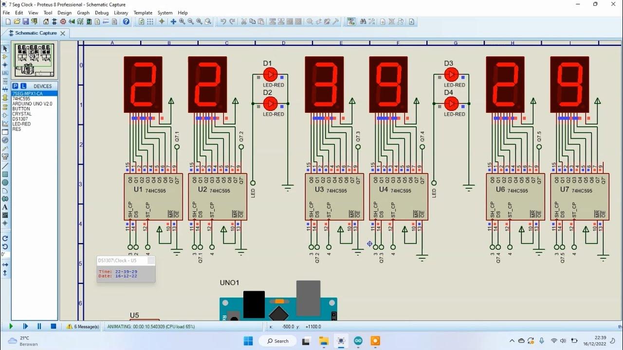 Arduino - Jam digital 7 Segment [Proteus Simulation] - YouTube