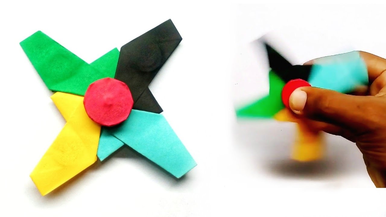 origami Paper Spinner Tutorial | Fidget Spinner - YouTube