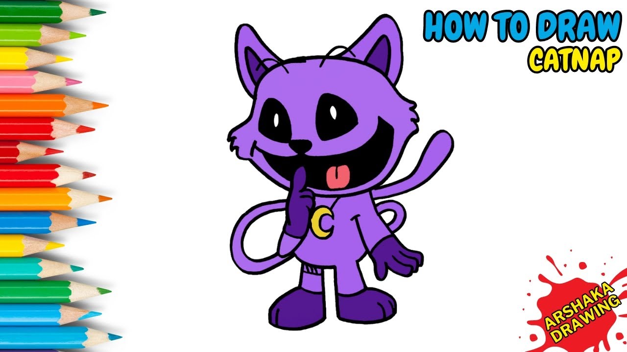 How to Draw Catnap Poppy Playtime 3 EASY STEP BY STEP | Smiling ...