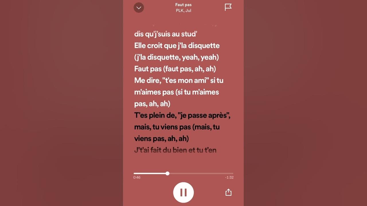 Plk Ft Jul - Faut Pas ( Speed Up + Parole ) - YouTube