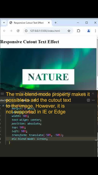 How to create a responsive Cutout text in HTML & CSS #shorts - YouTube