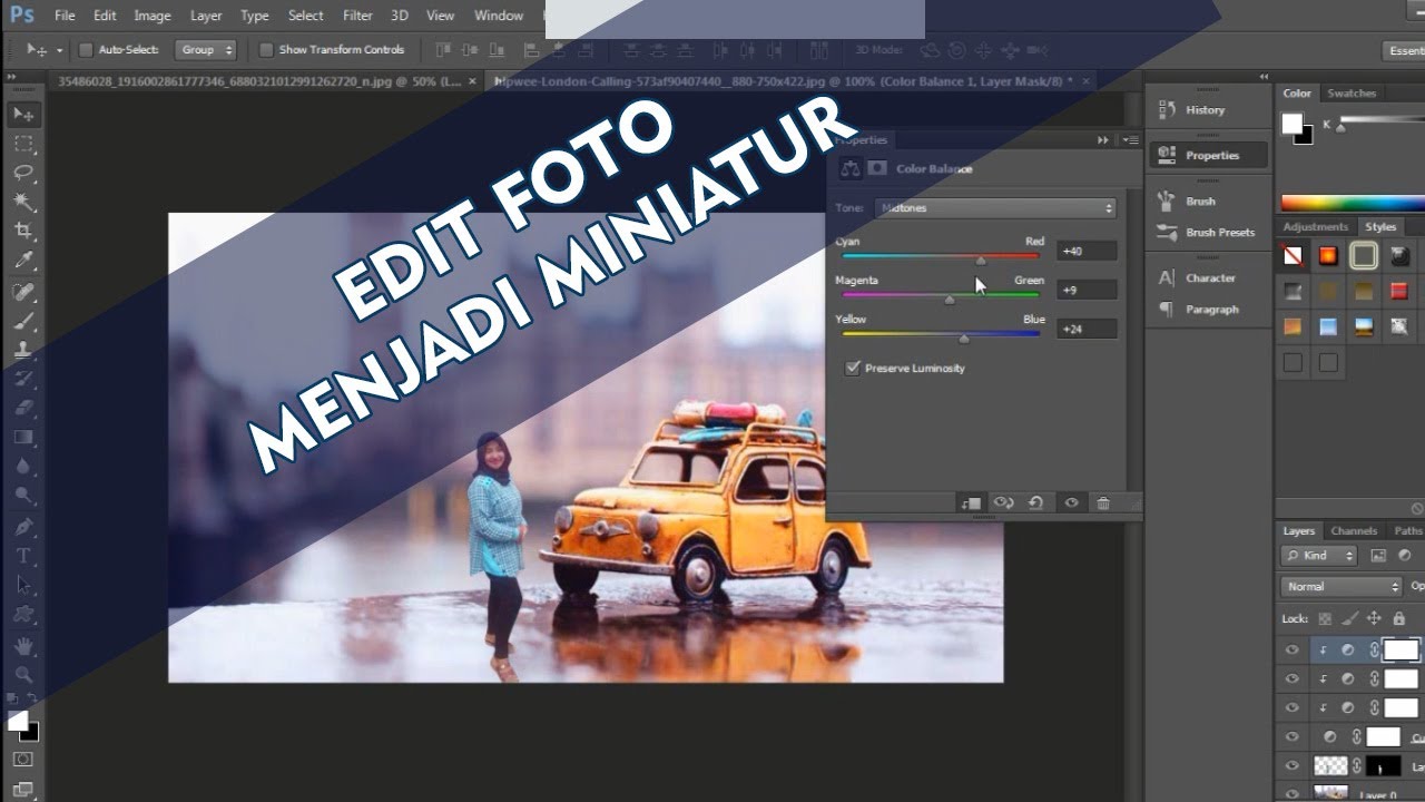 Cara Membuat Miniatur Foto Dengan Adobe Photoshop - YouTube