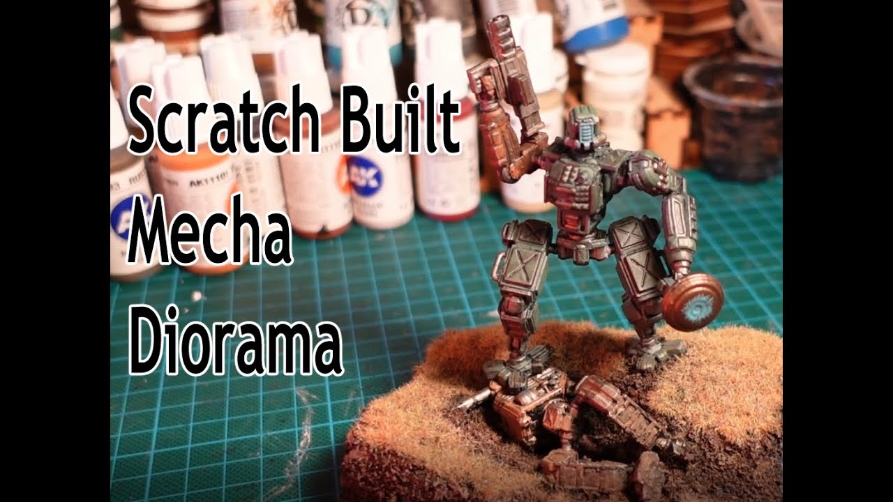 Scratch building a quick mecha diorama - YouTube