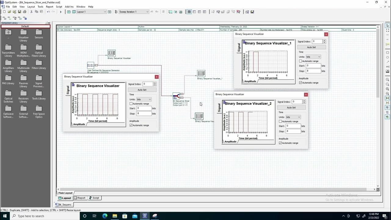 OptiSystem V19 Intro 5 Bit Sequence Slicer and Padder - YouTube