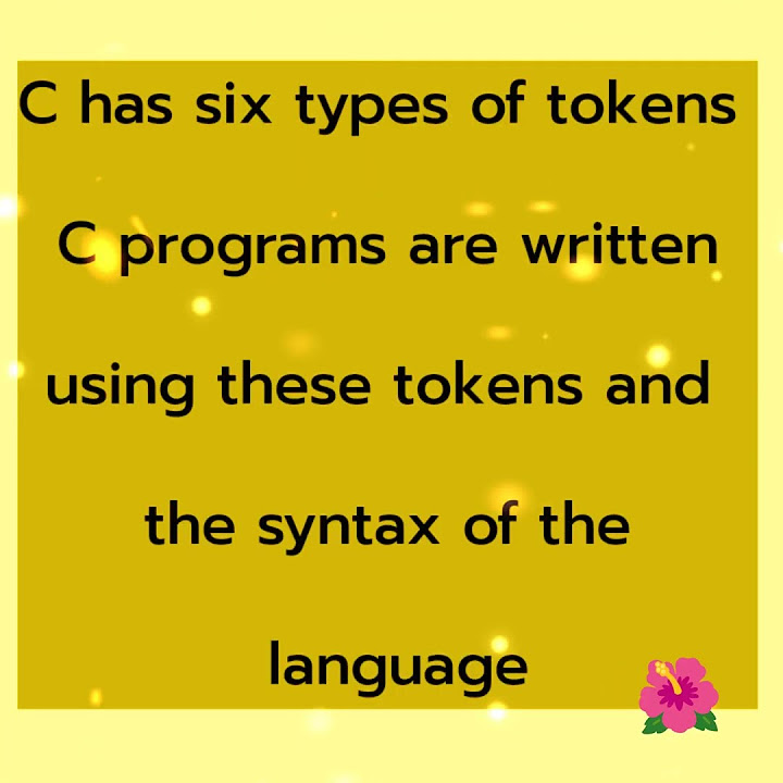 C Program Tokens Cprogramming Youtube