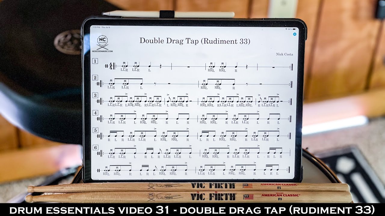 Drum Essentials Video 31 - Double Drag Tap (Rudiment 33 ...