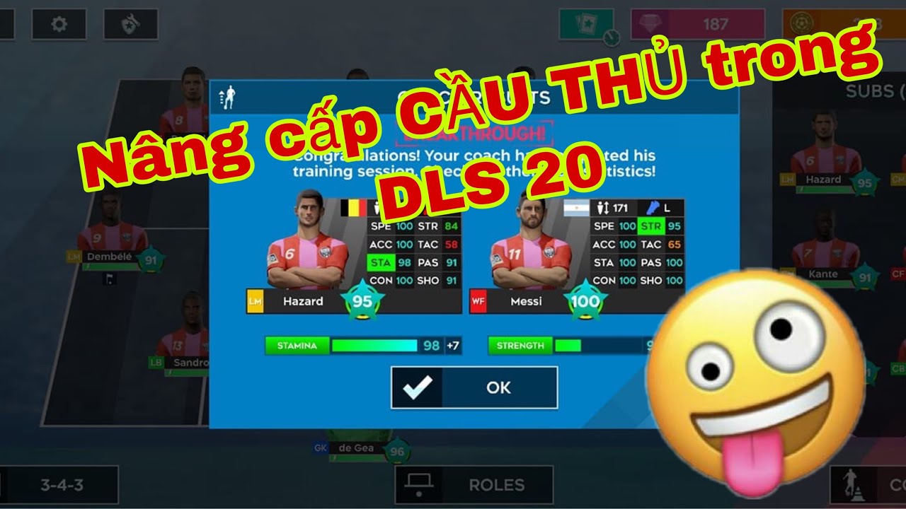 Nâng cấp CHỈ SỐ cầu thủ trong DLS 20 " QUÁ TUYỆT VỜI " - YouTube