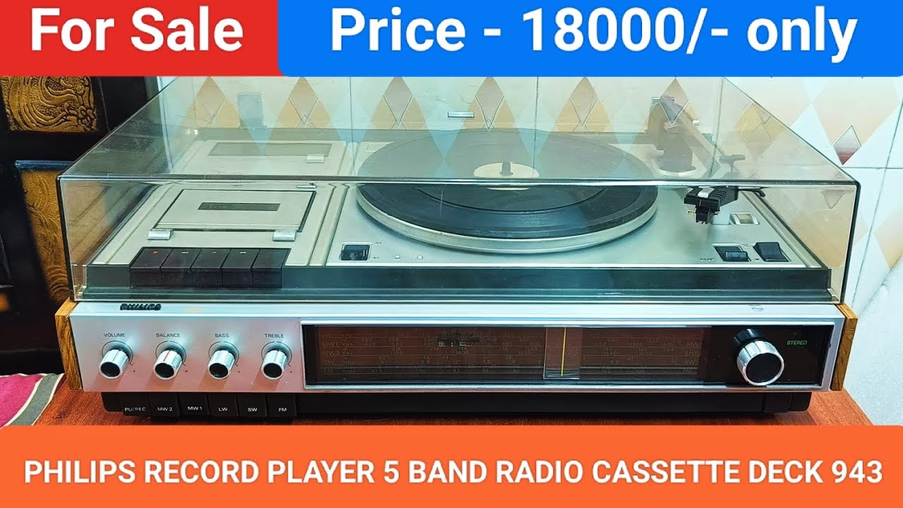 PHILIPS RECORD PLAYER 5 BAND RADIO CASSETTE DECK 943 Very Nice ...