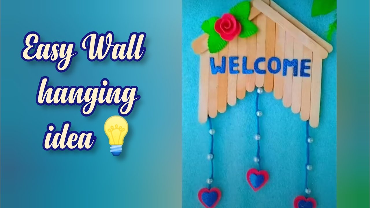 Diy wall decor | Easy wall hanging | Unique wall hanging | Sticks wall ...