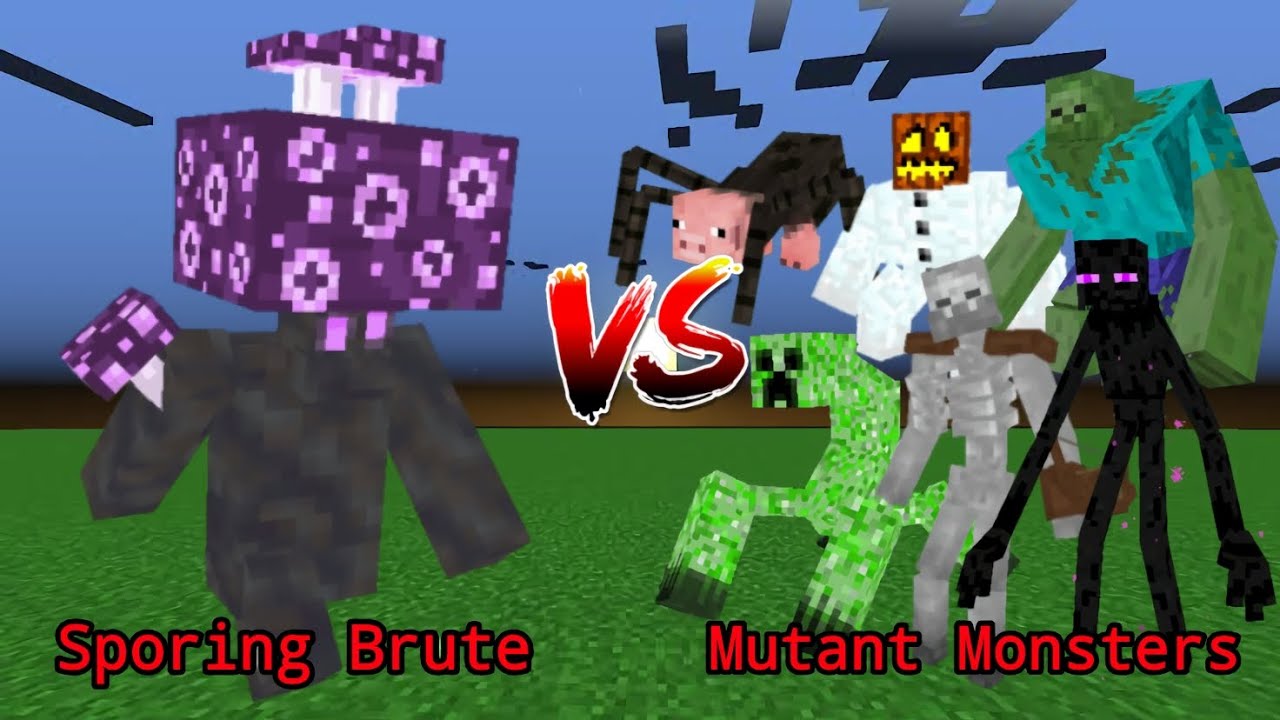 Sporing Brute vs Mutant Monters | Minecraft Mob Battle - YouTube