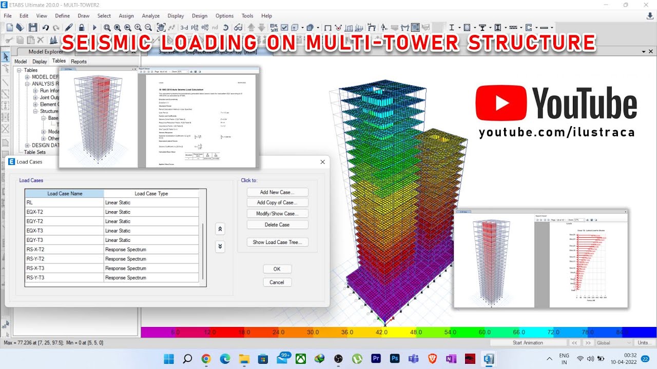 Multi tower Seismic Analysis Process- ETABS | Part-2 | Sandip Deb | ilustraca - YouTube