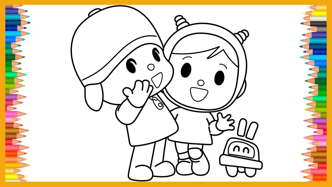 🎨Coloring Pocoyo & Nina with Roberto | How To Color, Easy Coloring ...