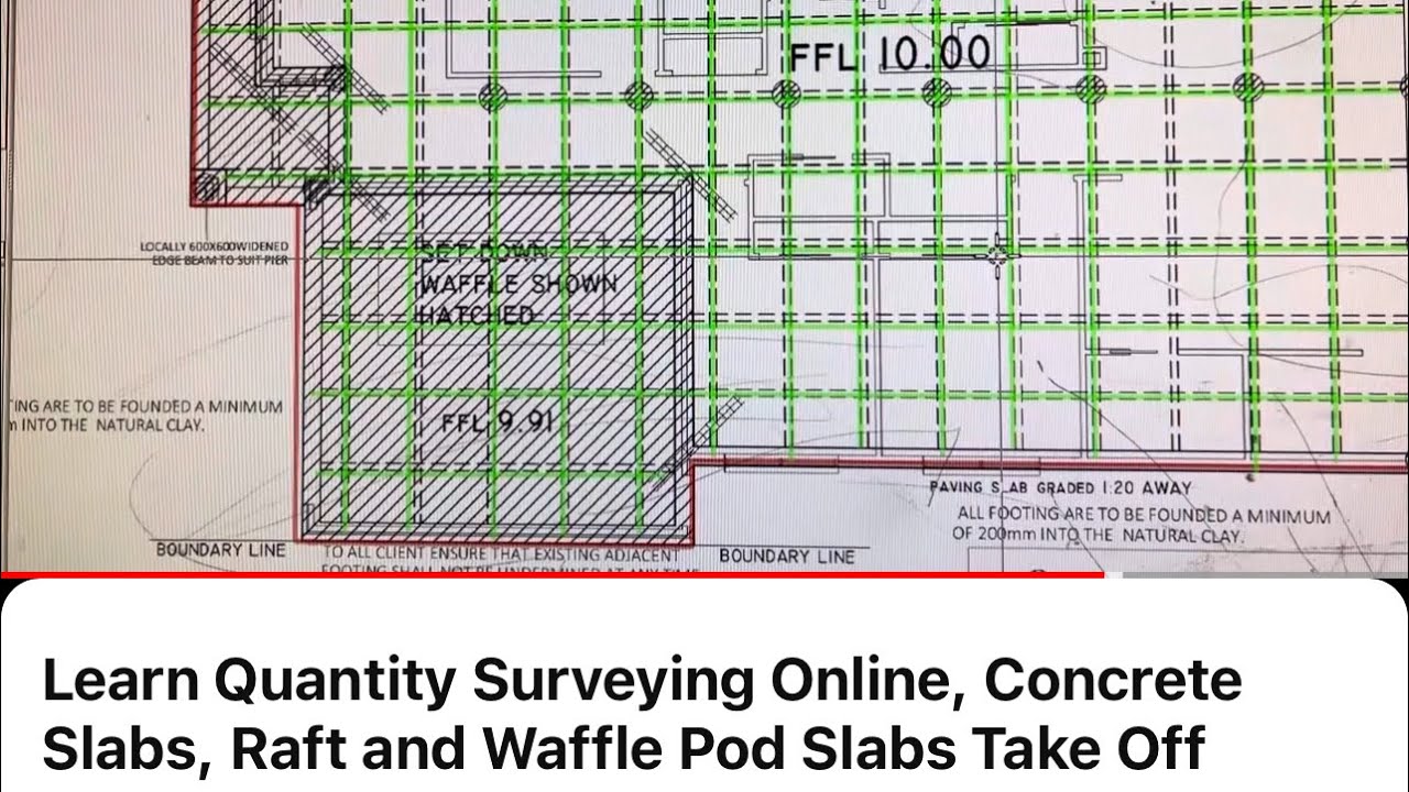 Learn Quantity Surveying Online, CONCRETE SLABS, Raft and Waffle Pod ...