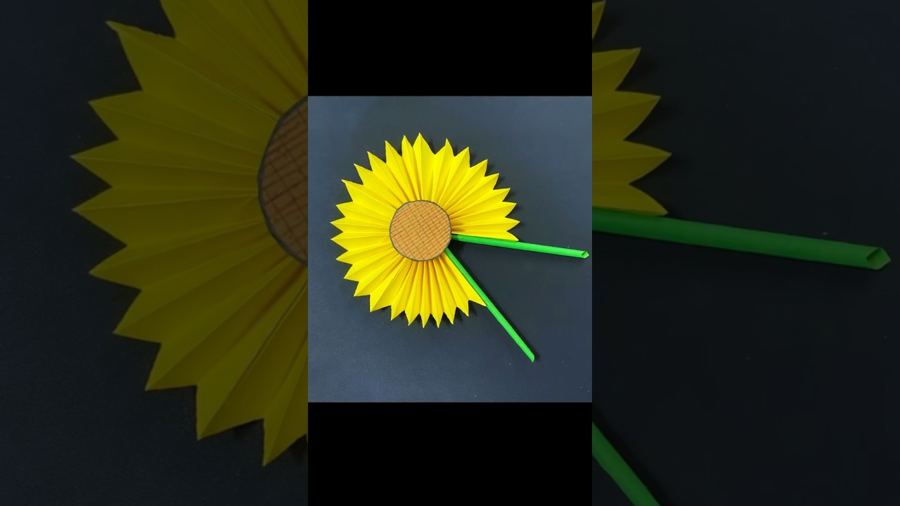 DIY||Paper Sunflower Fan..🌻🌻#diy #papercraft #shortvideo #viral # ...
