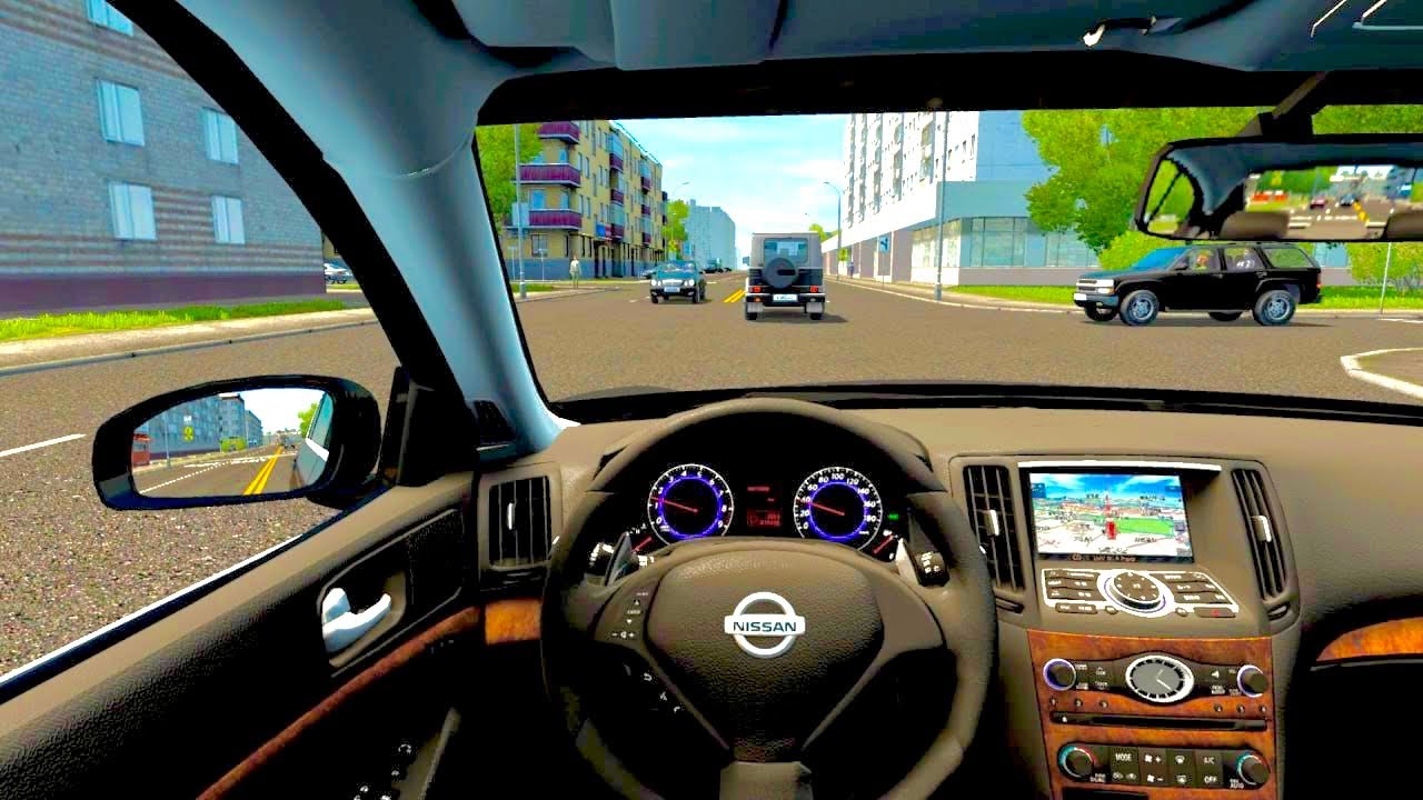 2007 Nissan Skyline 350GT | City Car Driving | Steering wheel gameplay ...