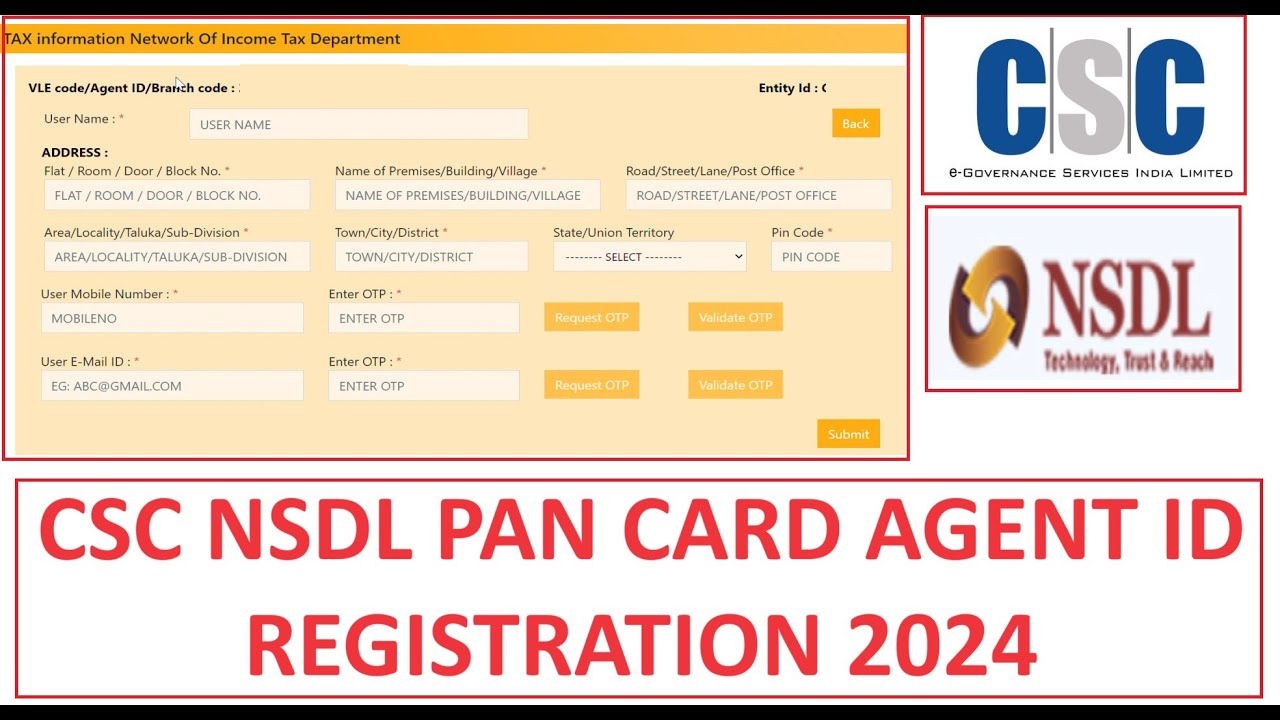 CSC NSDL PAN CARD AGENT ID REGISTRATION 2024 #csc #cscvle #cscupdate # ...