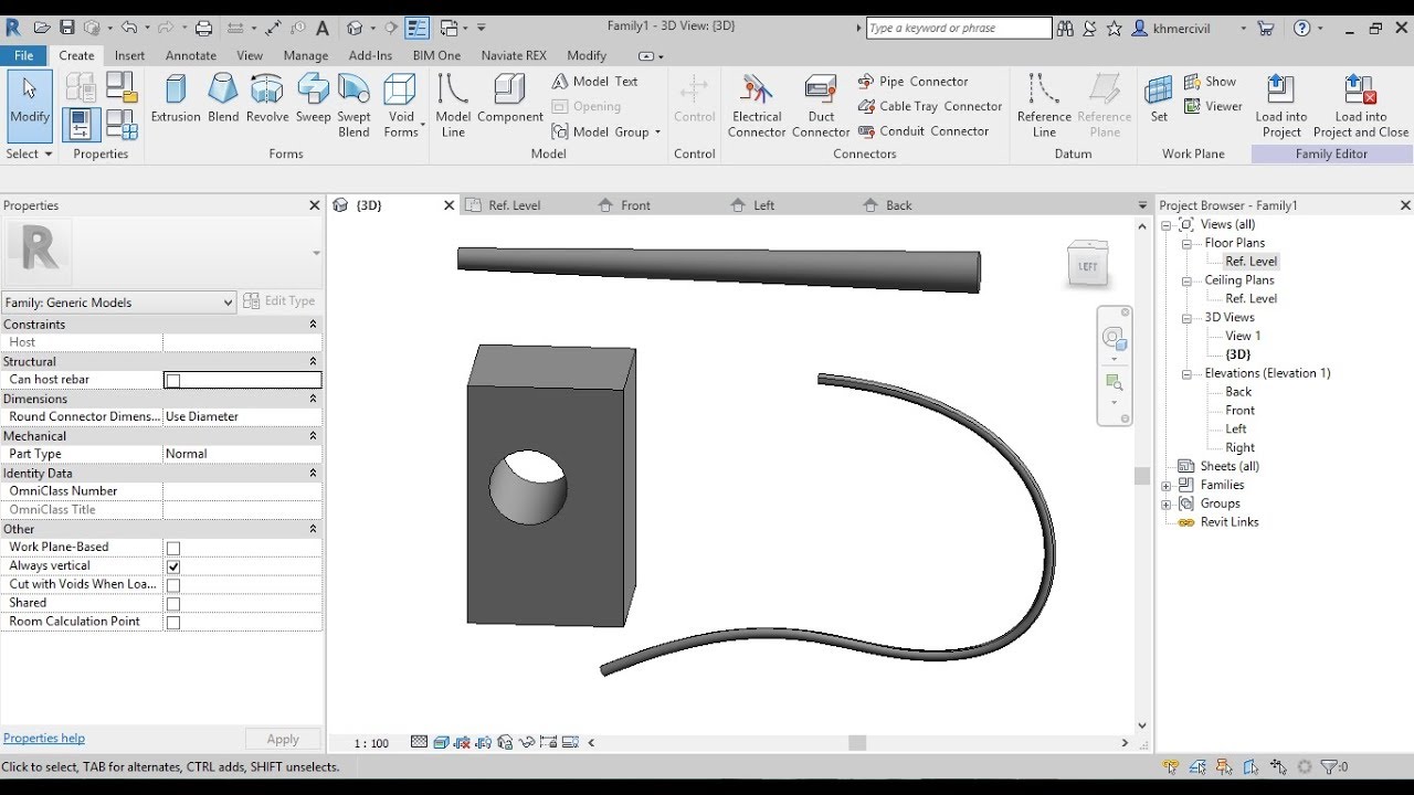 Swept blend in Revit by Khmer Knowledge - YouTube