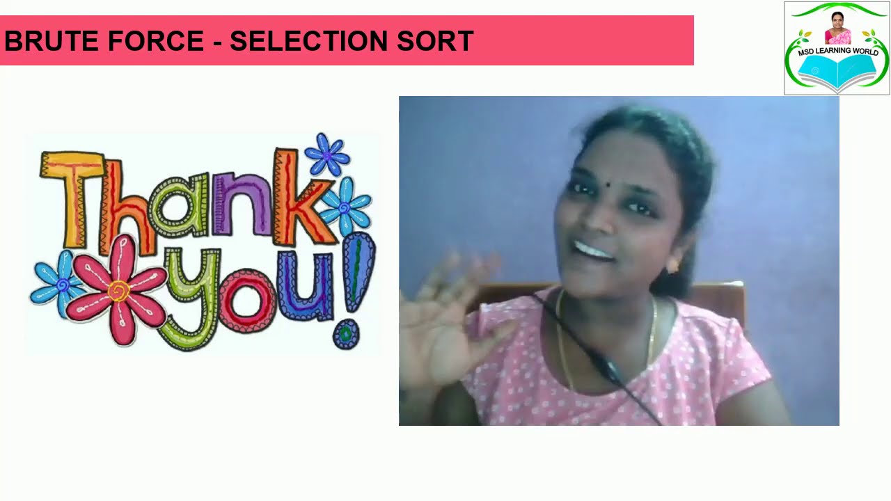 SELECTION SORT-BRUTE FORCE - YouTube