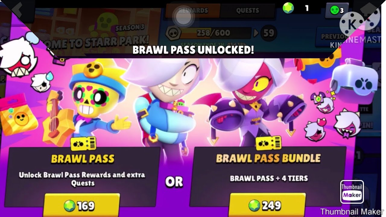 Brawl stars new season 3 brawl pass🥰🥰 unlocks rewards - YouTube