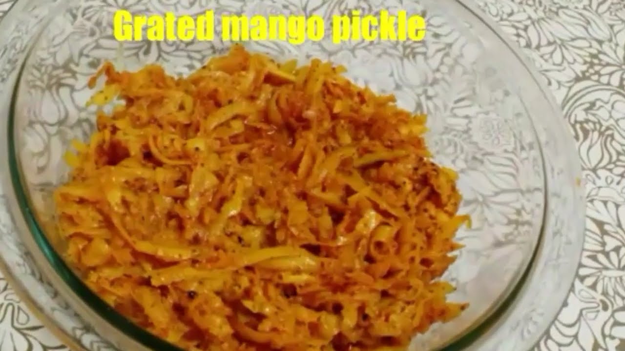 Grated Mango pickle recipe- Aam ka laccha achar- Aam ka Kucha ...