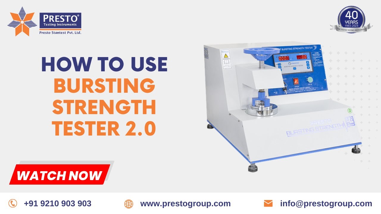 Bursting Strength Tester | Presto Group - YouTube