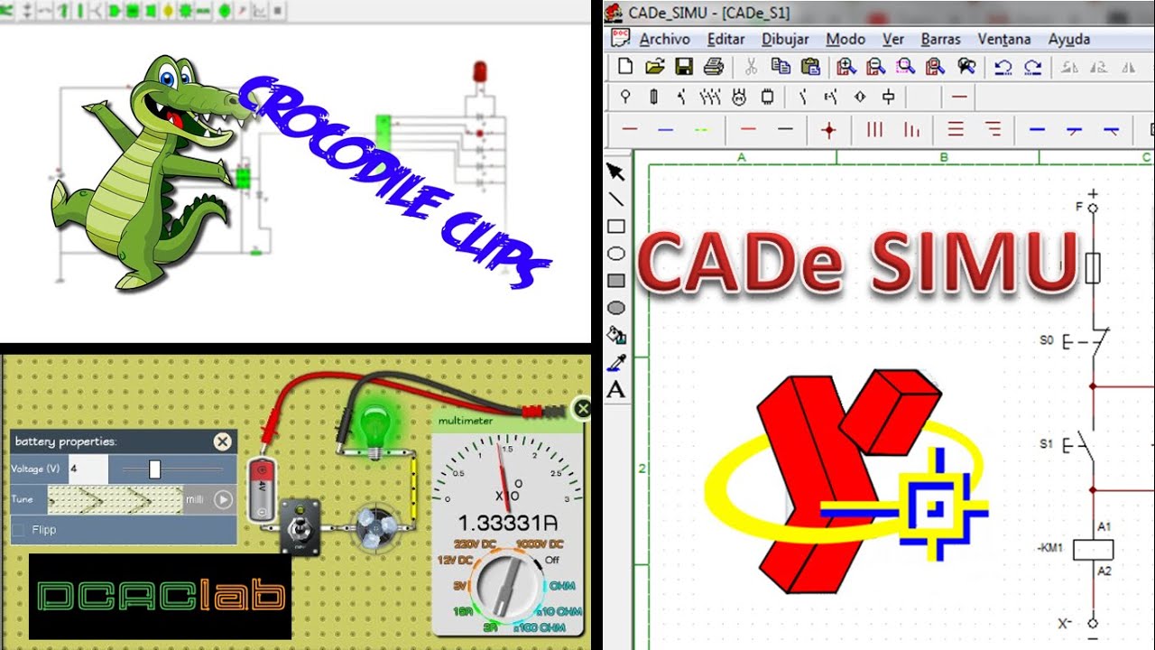 3 Simuladores de Circuitos Eléctricos | Dcaclab / Crocodile Clips ...