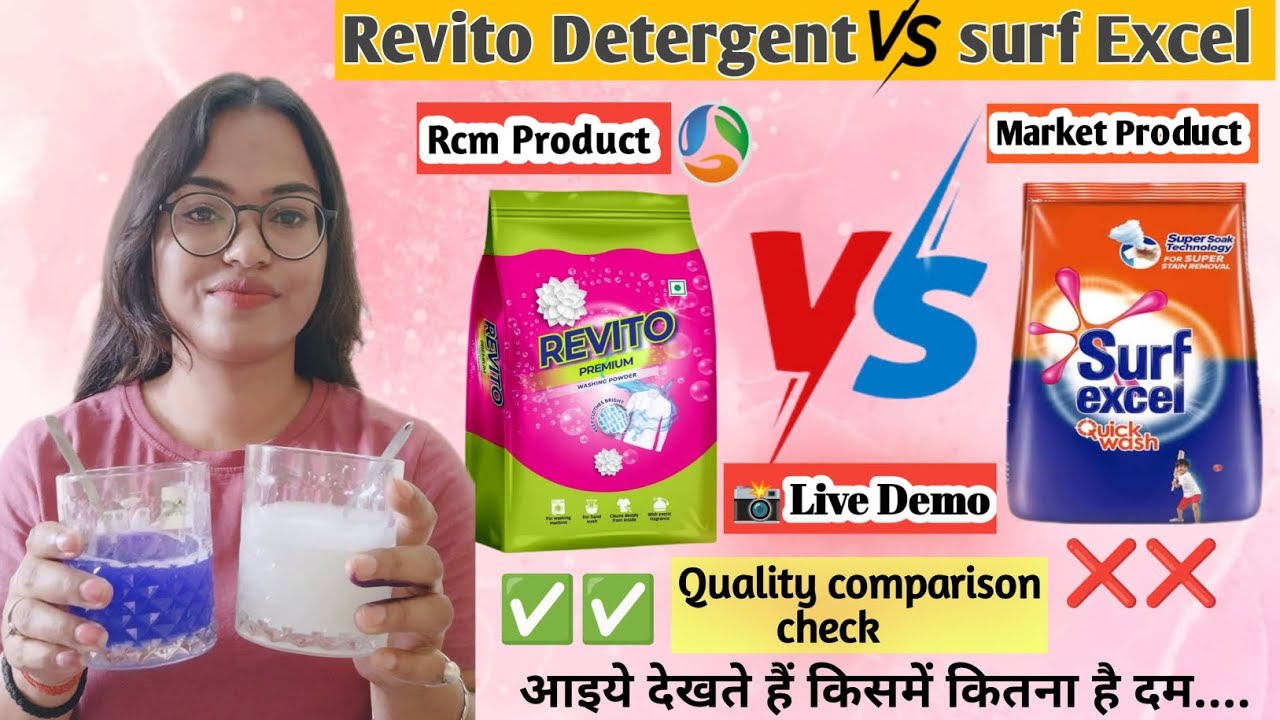 RCM Revito washing power Vs Surf Excel washing powder Product demo | 🔥🔥 ...